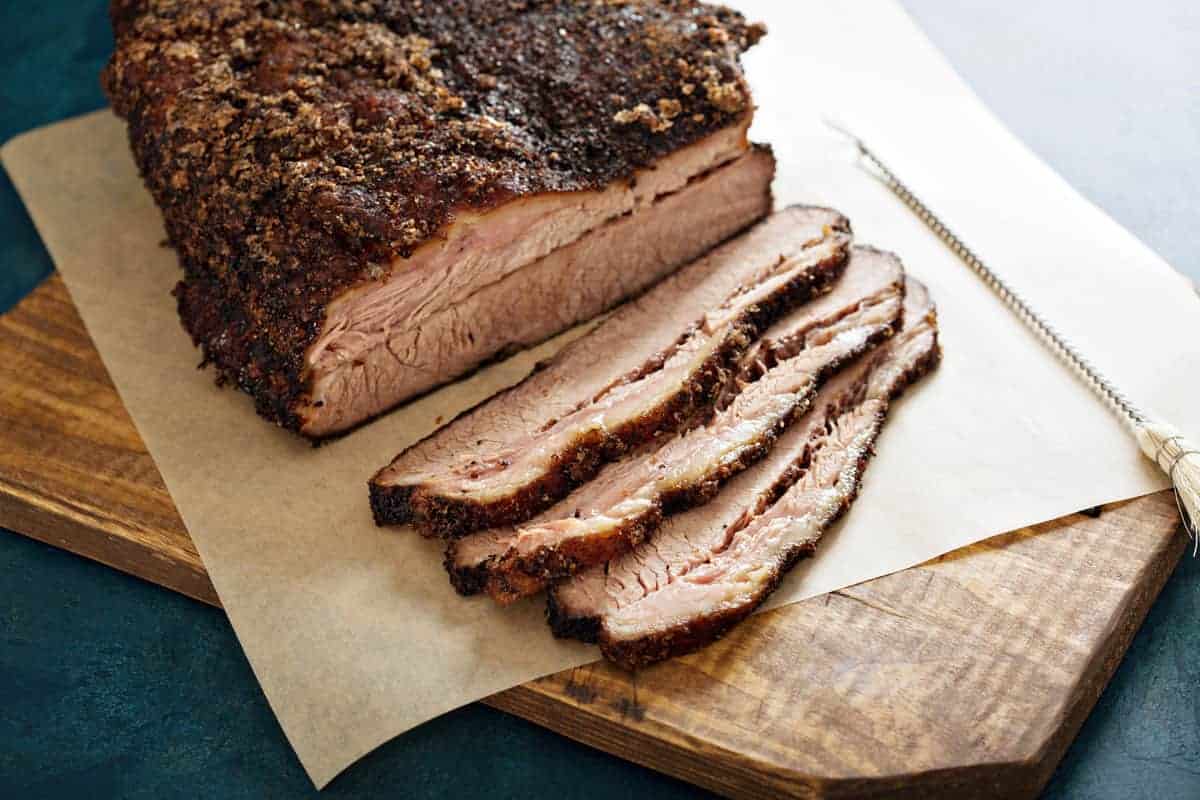 What temp does fat break down in brisket?