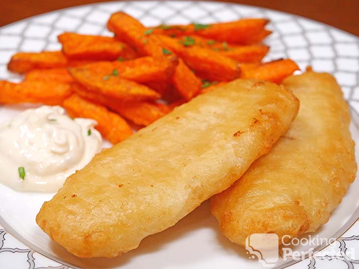 What temperature do you cook frozen battered fish?