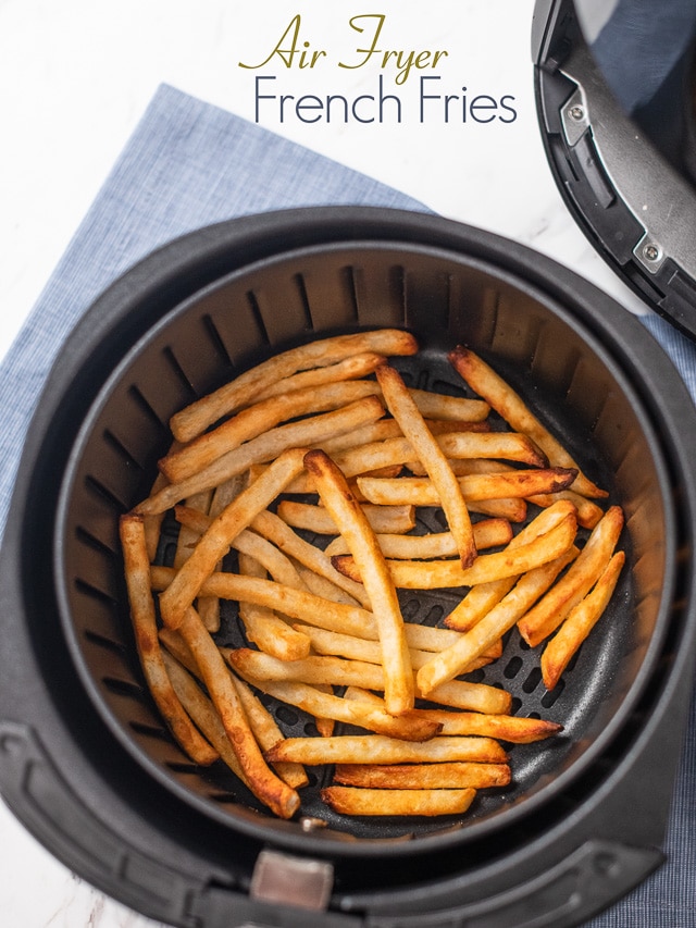 What temperature do you cook frozen chips in an air fryer?