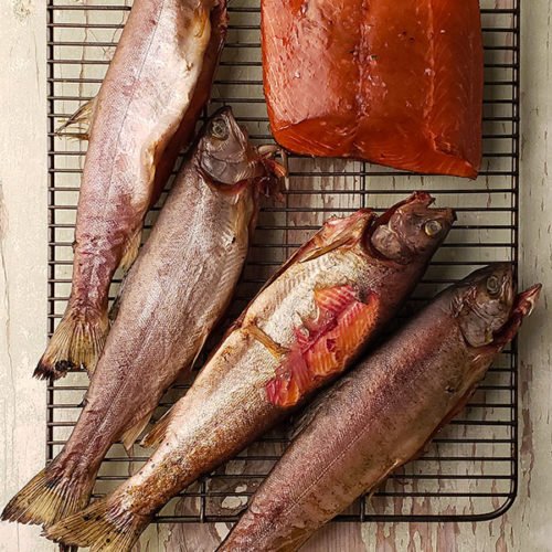 What temperature do you smoke trout at?