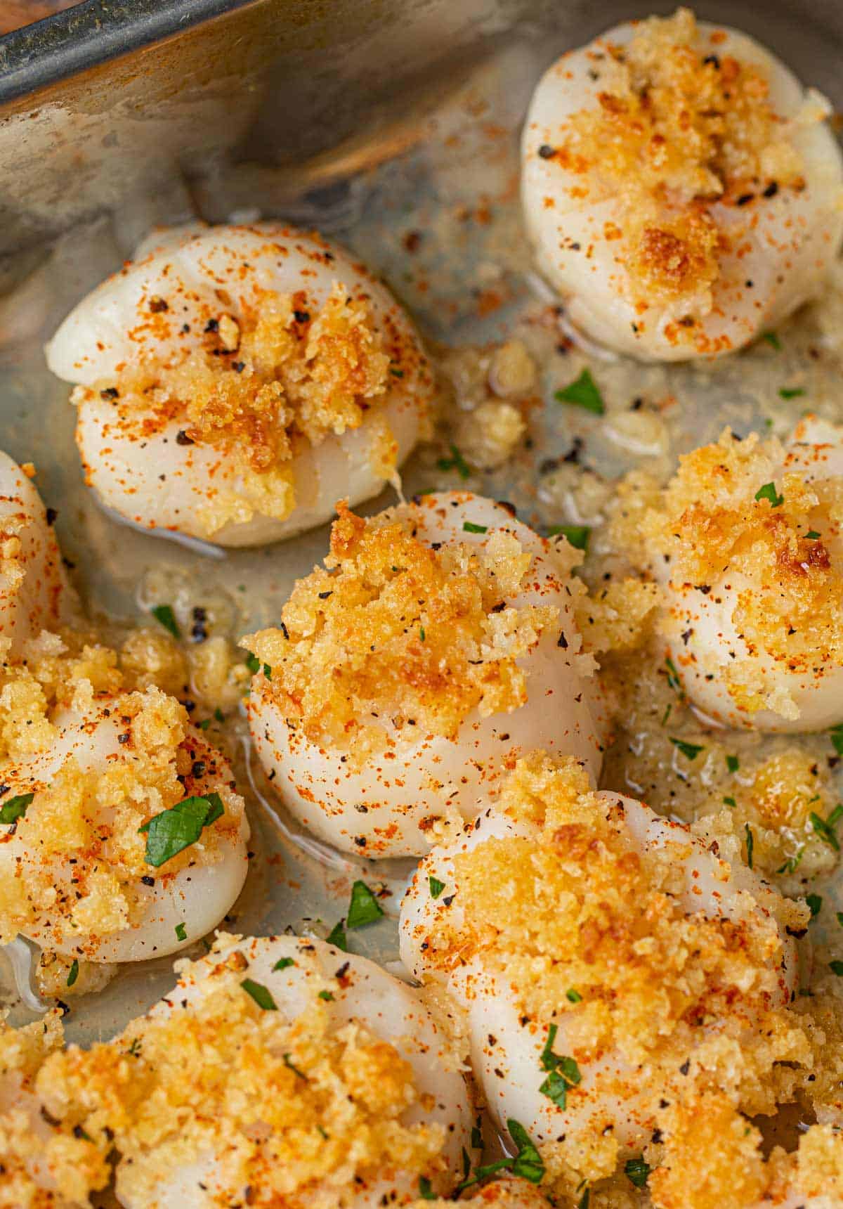 What temperature in the oven do you cook scallops to?