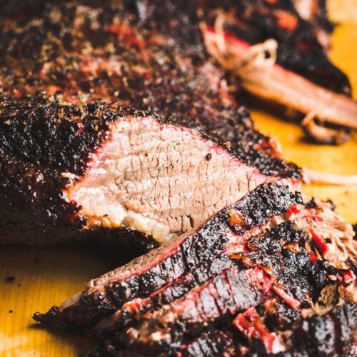 What temperature should my smoked beef brisket be?