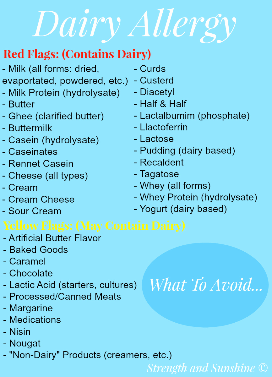What to avoid if you have a cow's milk allergy?