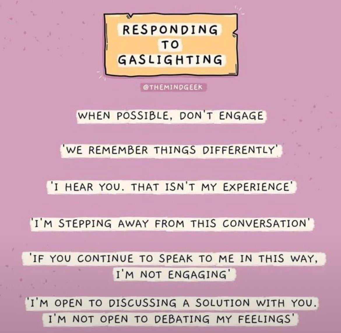 What to say to boyfriend who gaslights you?