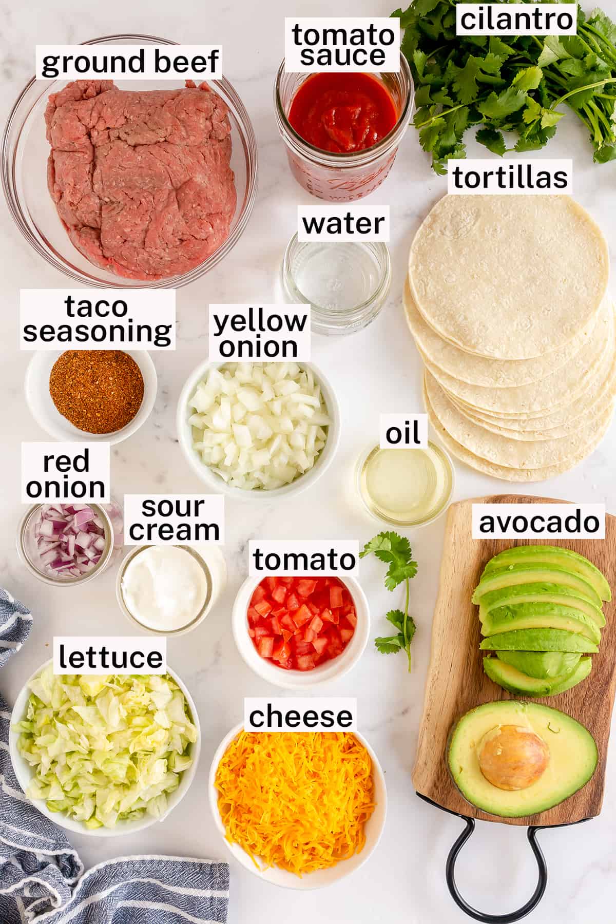 What toppings are used on tacos?