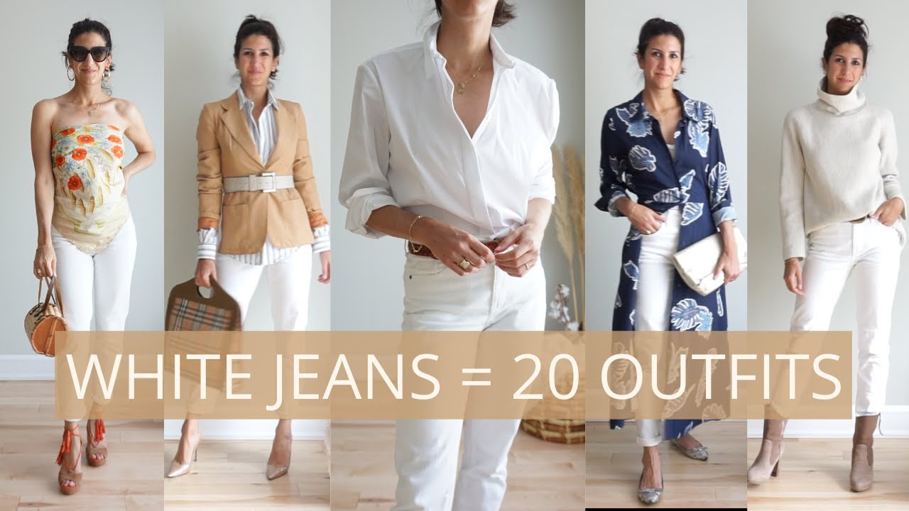 What tops can you wear with white jeans?