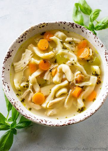 What type of noodles are used for chicken noodle soup?