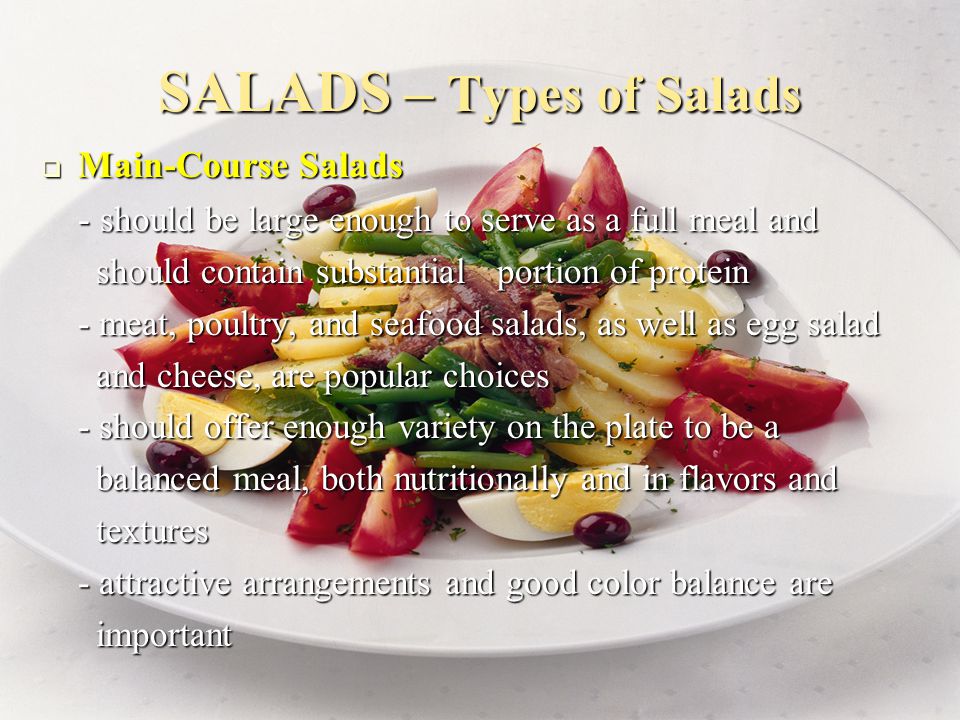 What type of salad that can be served as a full meal and what are its components?