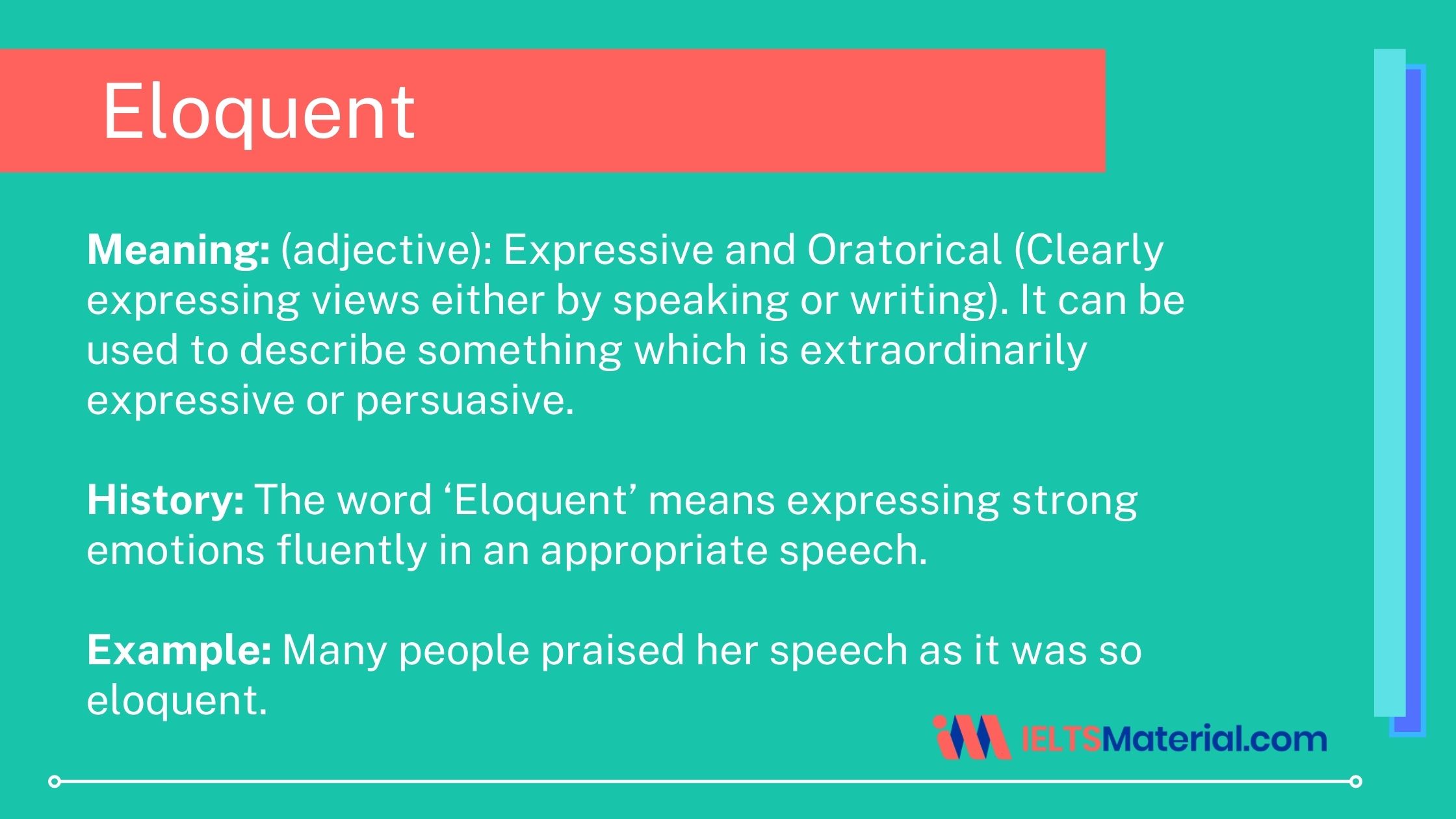 What type of word is eloquence?