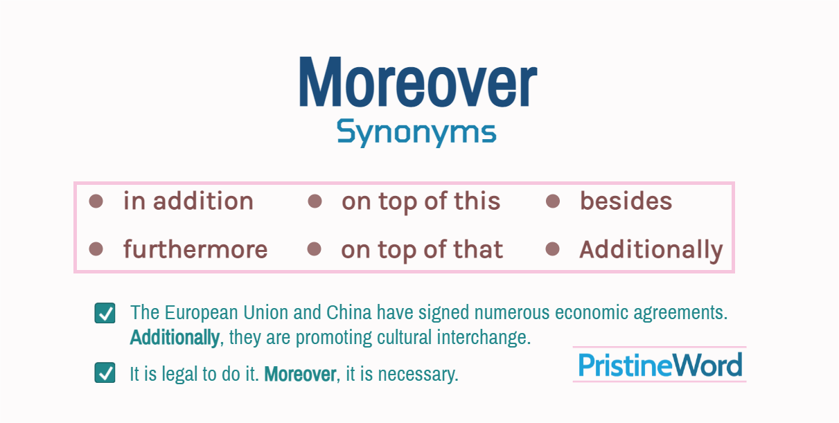 What type of word is moreover And furthermore?