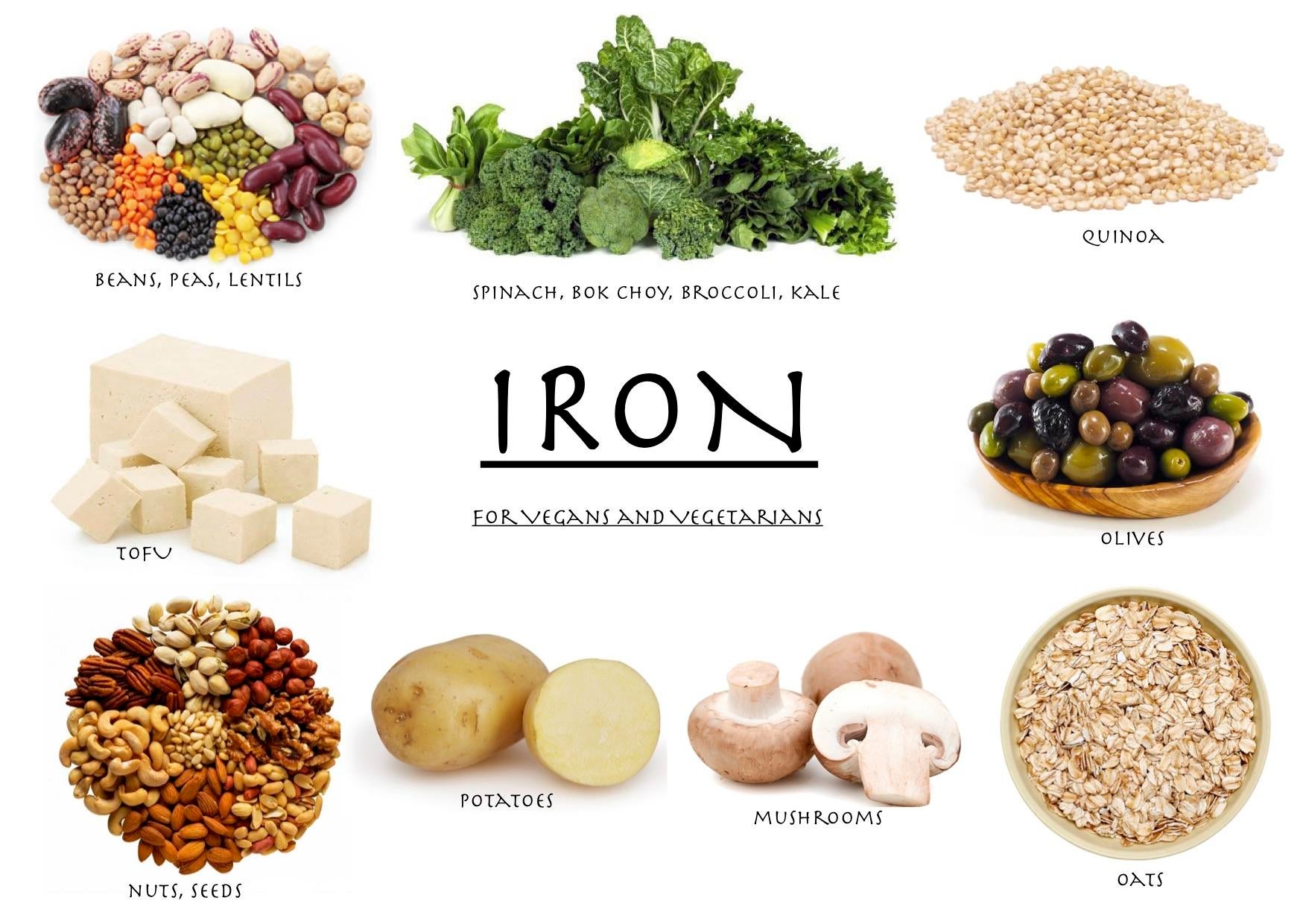 What vegan food has a lot of iron?