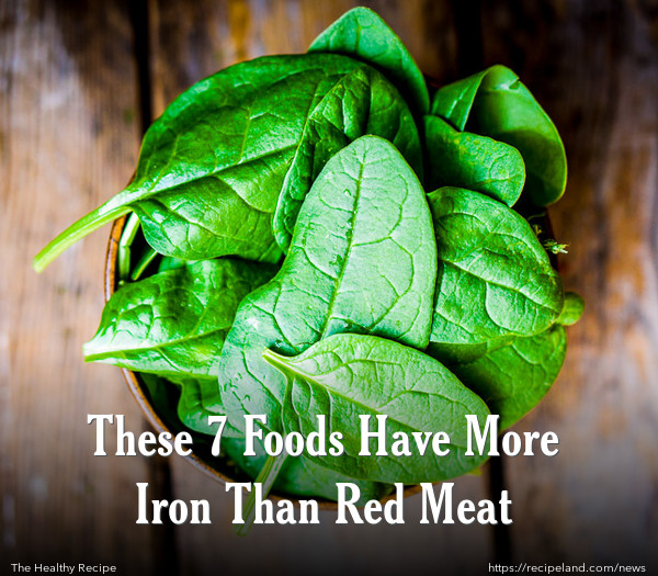 What vegetable has more iron than red meat?