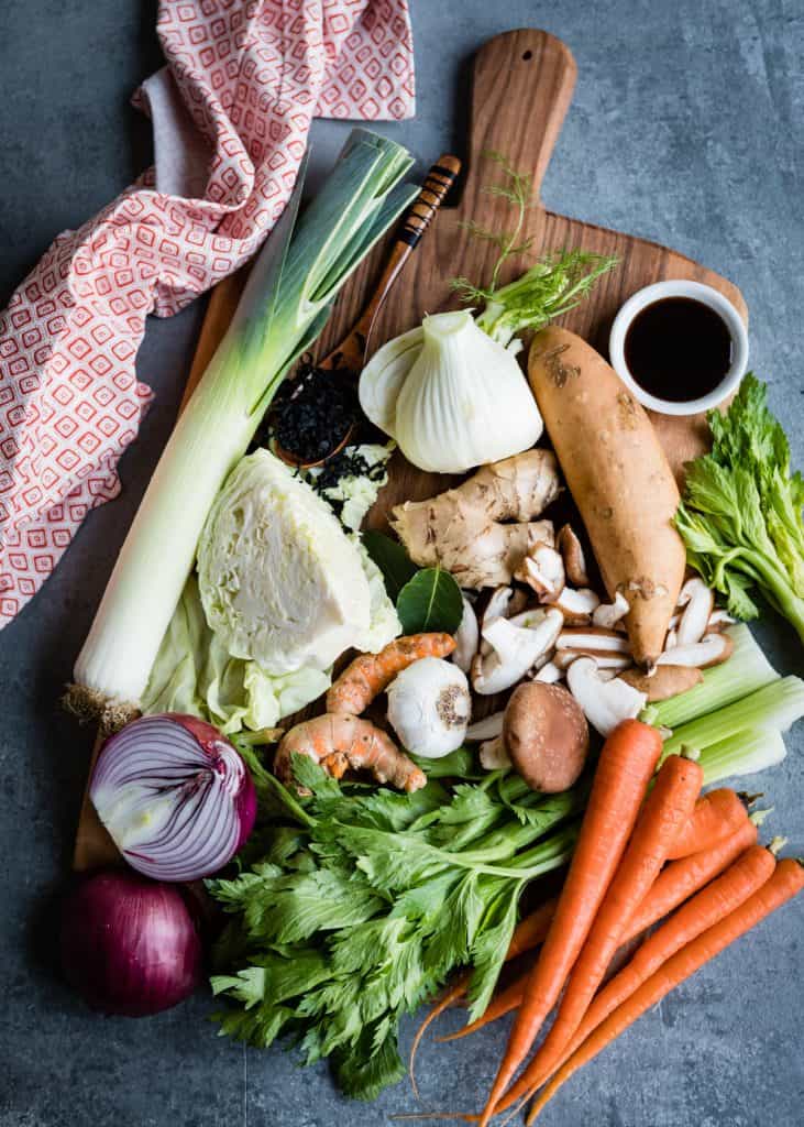 What vegetables go well in bone broth?