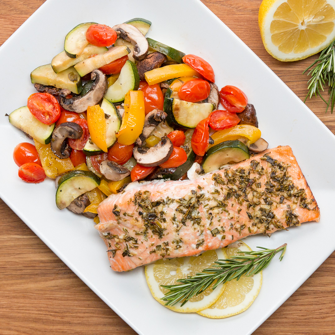 What vegetables go well with salmon?