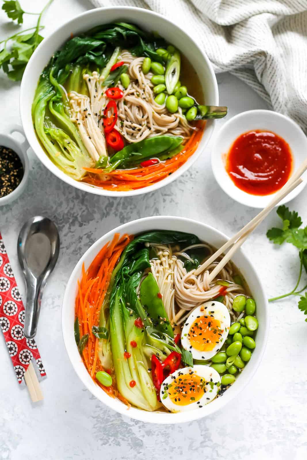 What vegetables work with ramen?