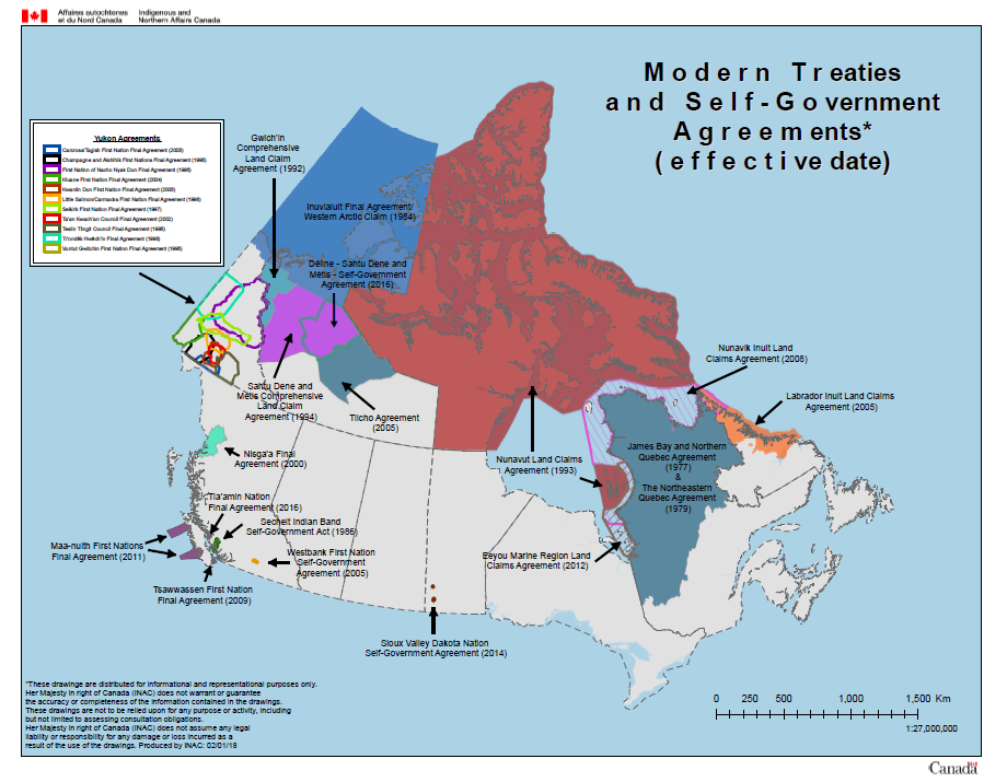 What was the first modern treaty in Canada?