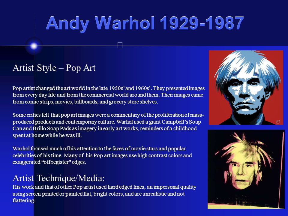 What was the main theme to Andy Warhol's art?