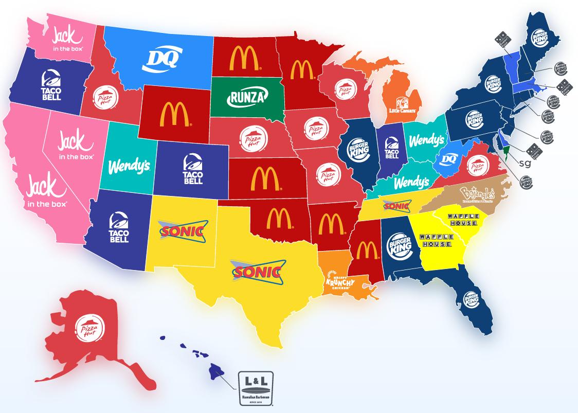 What was the most popular fast food restaurant in 2019?