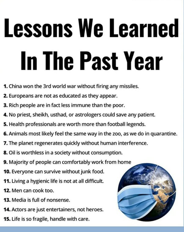 What we have learned from the past?