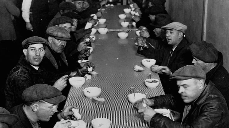 What were soup kitchens during the Great Depression?