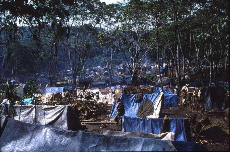 What were the living conditions of the refugee camp?