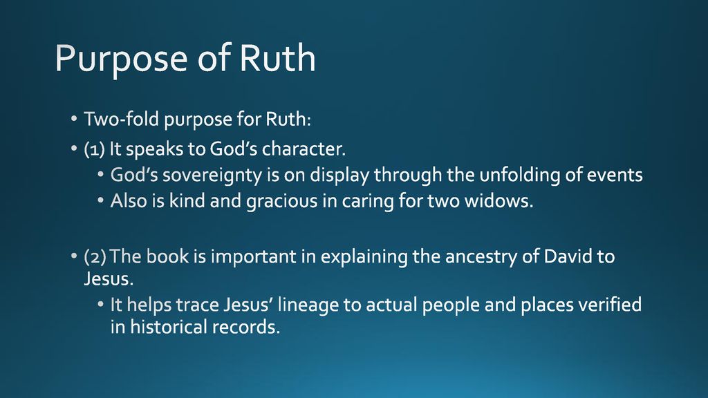 What were the two purposes of the Book of Ruth?