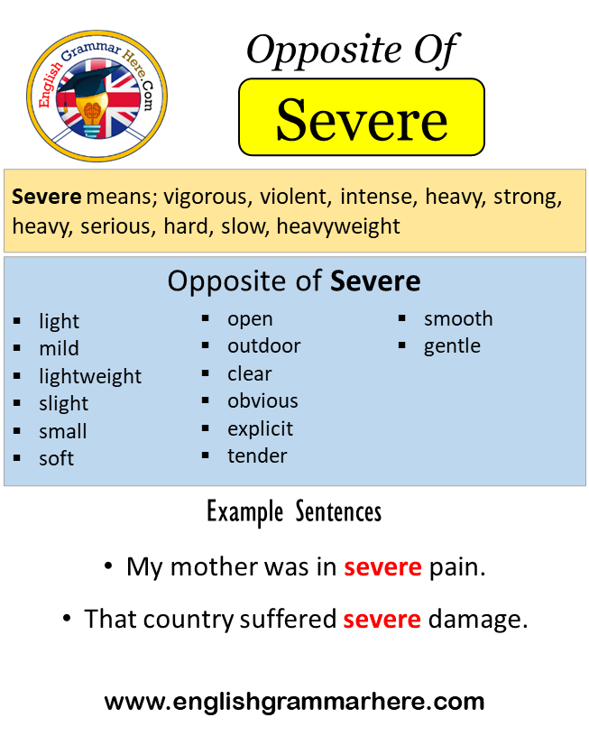 What word is an antonym for the term severe?