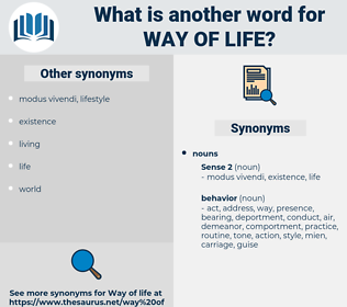 What's a word for way of life?