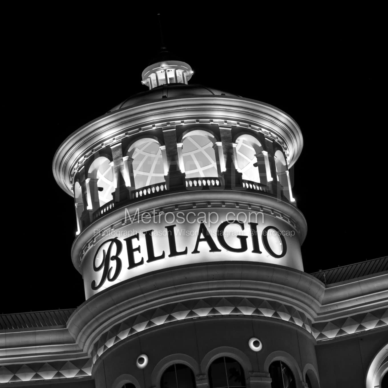 What's at the very top of the Bellagio?