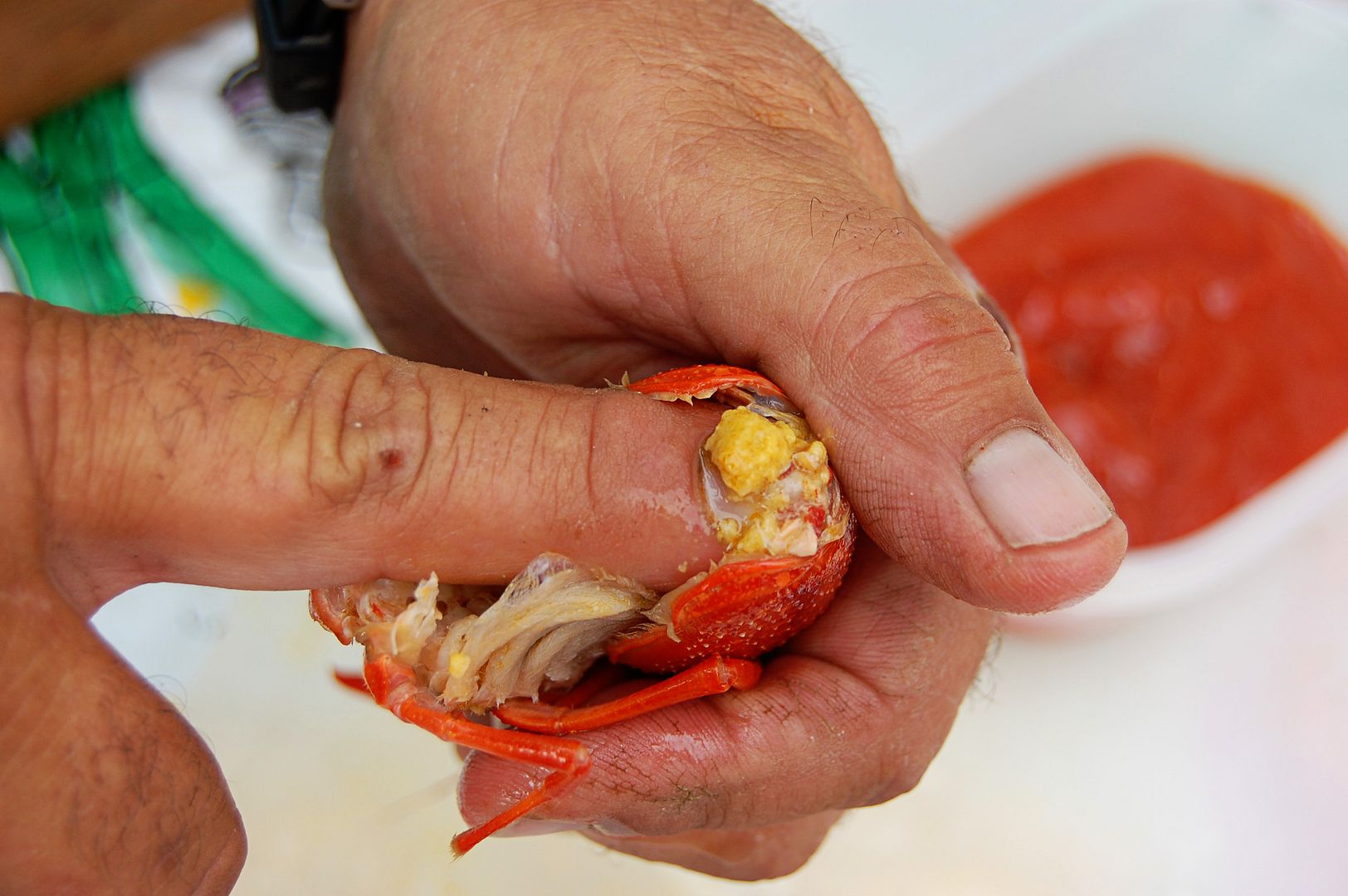 What's the brown stuff in crawfish?