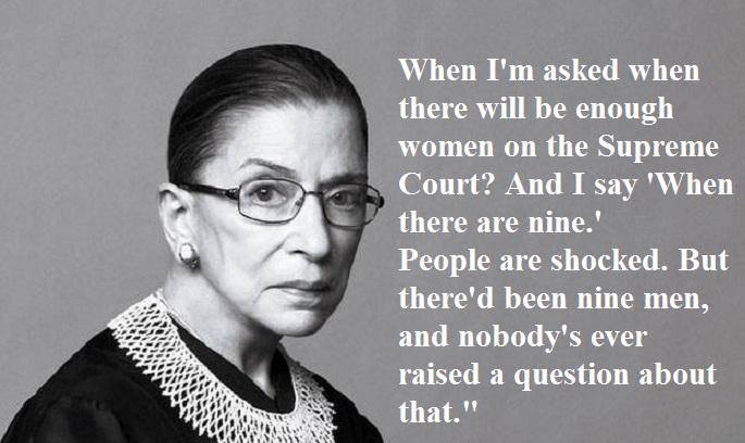 When did Ruth Bader Ginsburg say when there are nine?