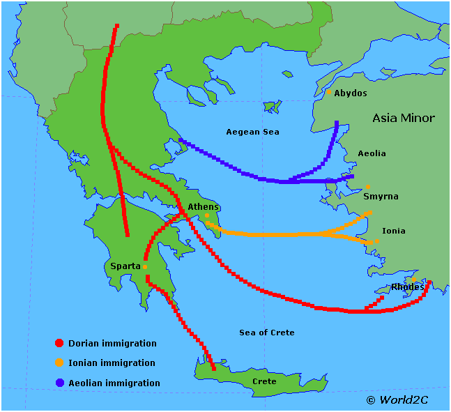 When did the Dorians dominate Greece?