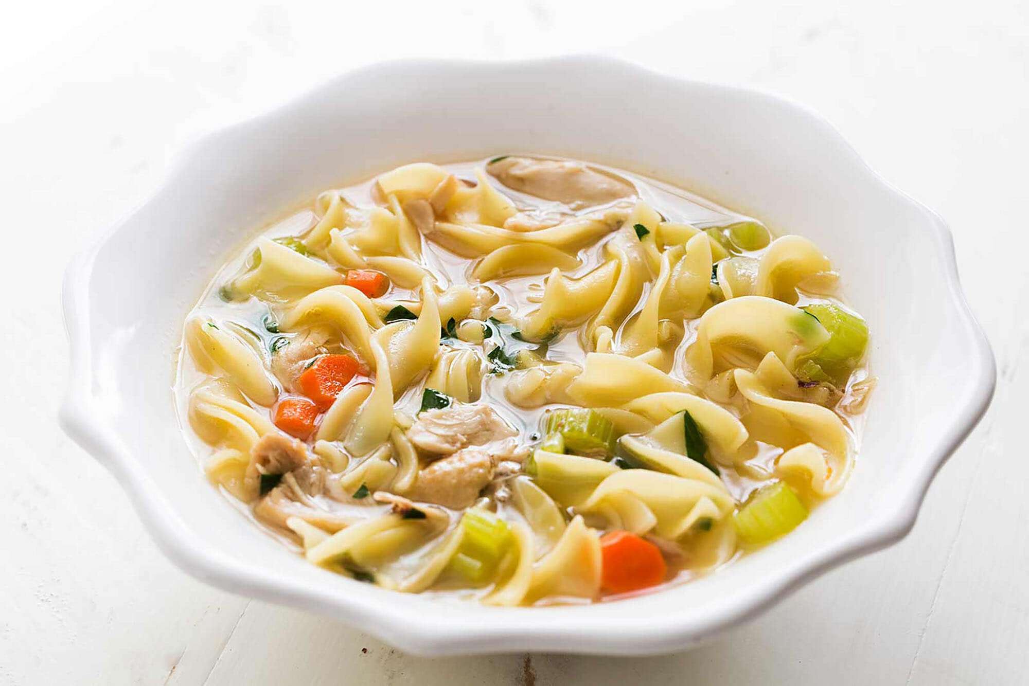 When making chicken noodle soup do you cook the noodles first?