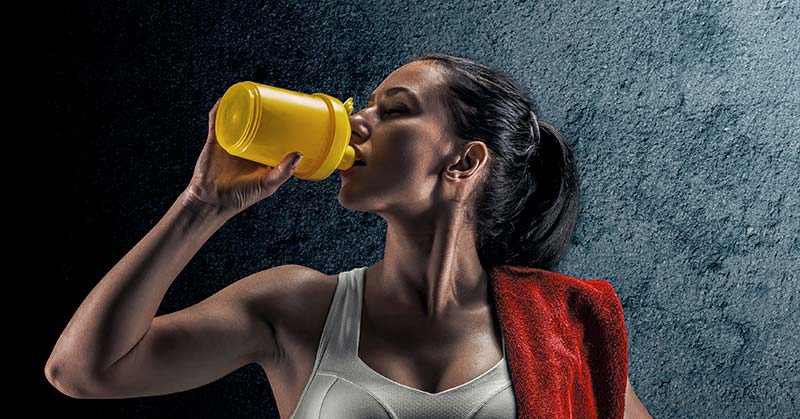 When should an athlete drink a protein shake?