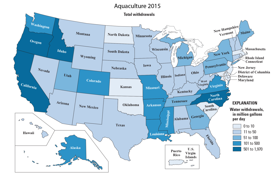 Where are the most fish farms in the US?