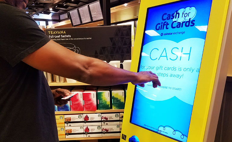 Where can gift cards be redeemed for cash?