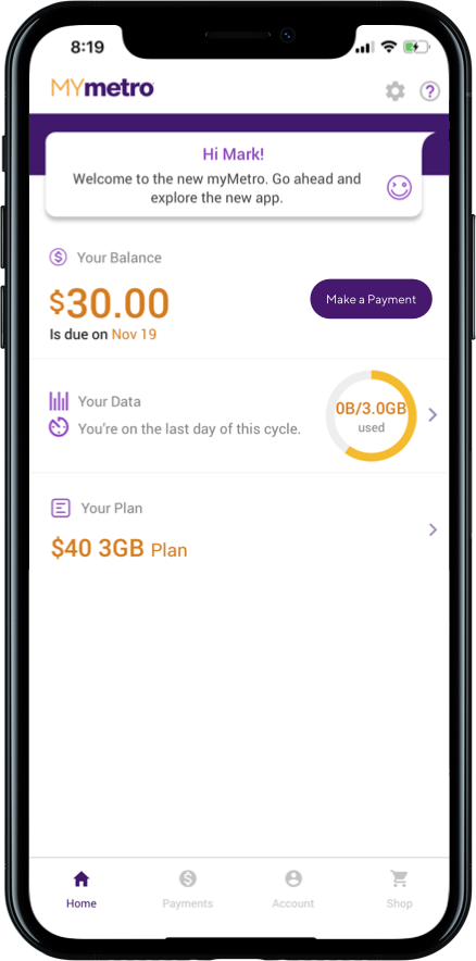 Where can I pay MyMetro PCS bill in person?