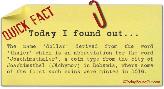 Where did the word dollar come from?