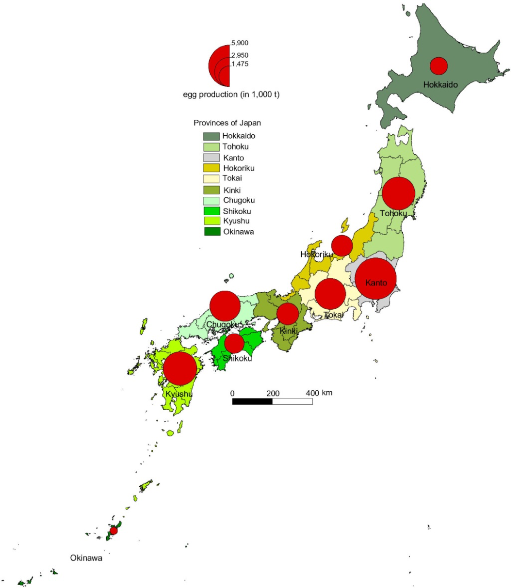Where does Japan get its eggs?