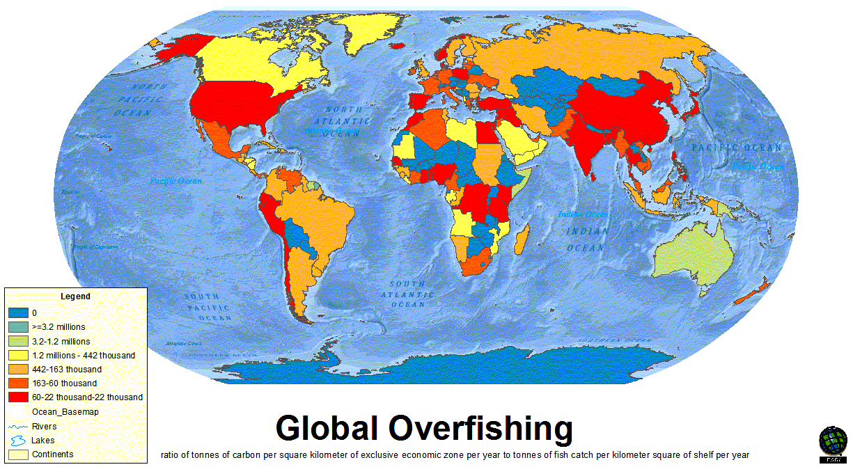 Where in the world is overfishing happening the most?