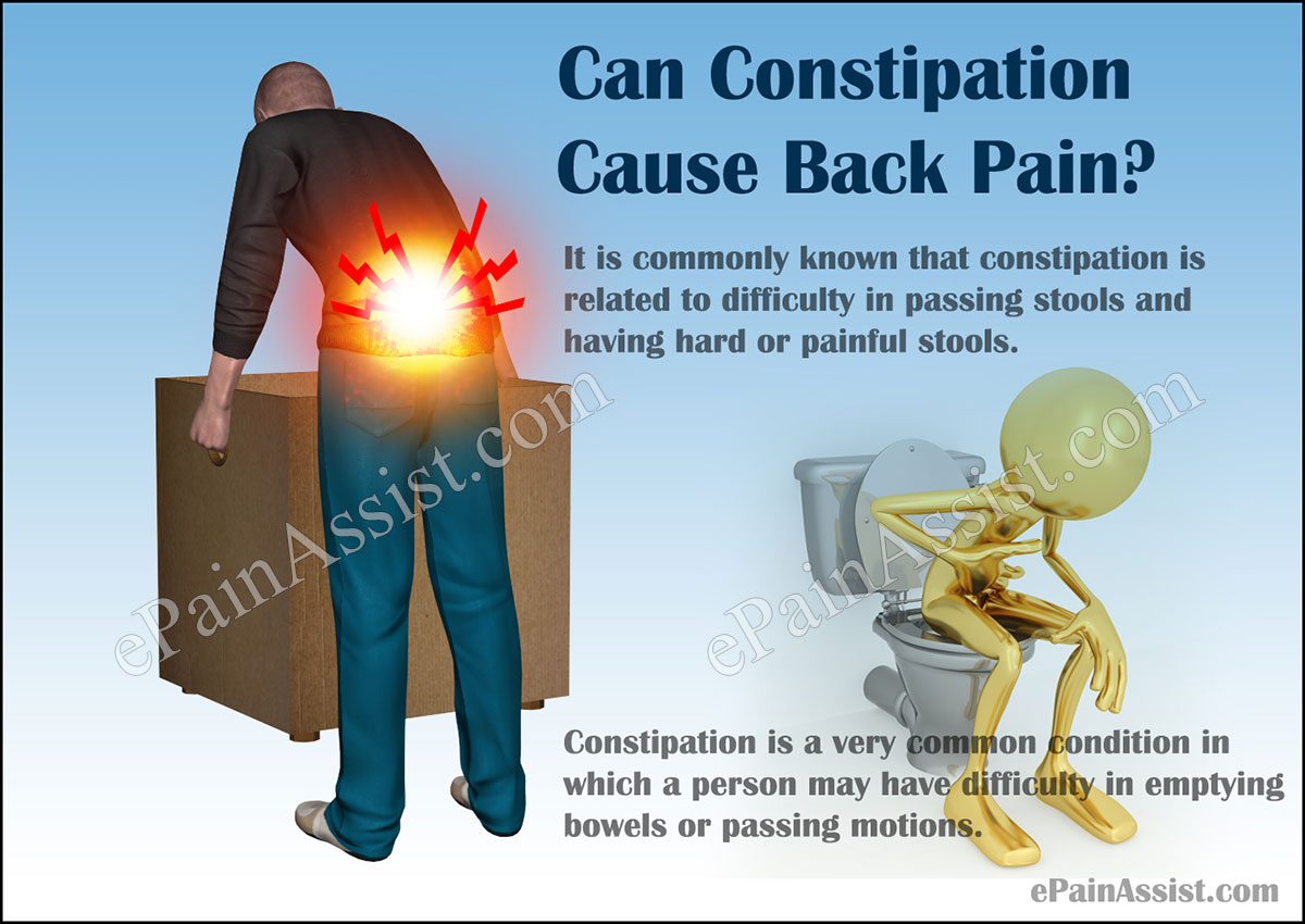 Where is constipation pain felt in back?