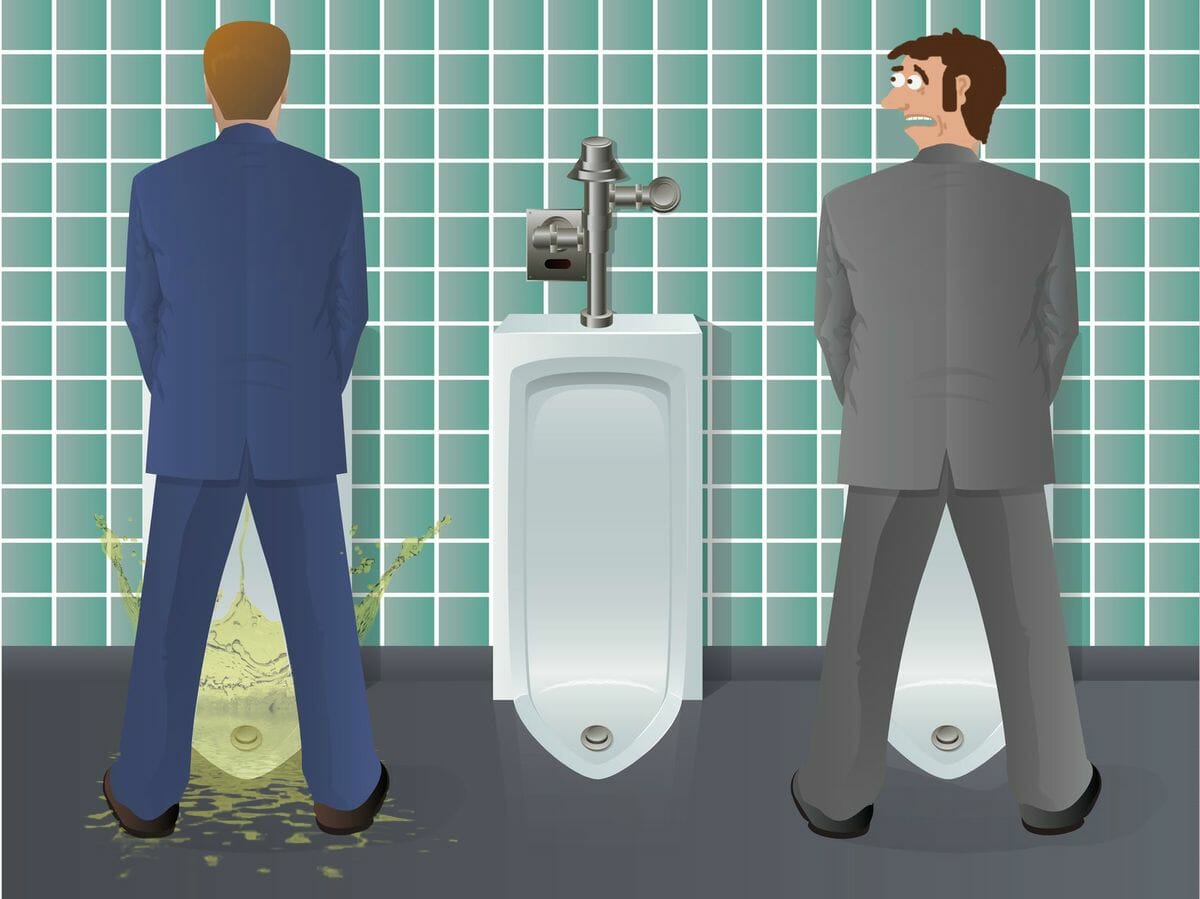 Where is the best place to pee in a urinal?