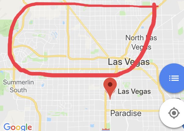 Where should you avoid in Las Vegas?