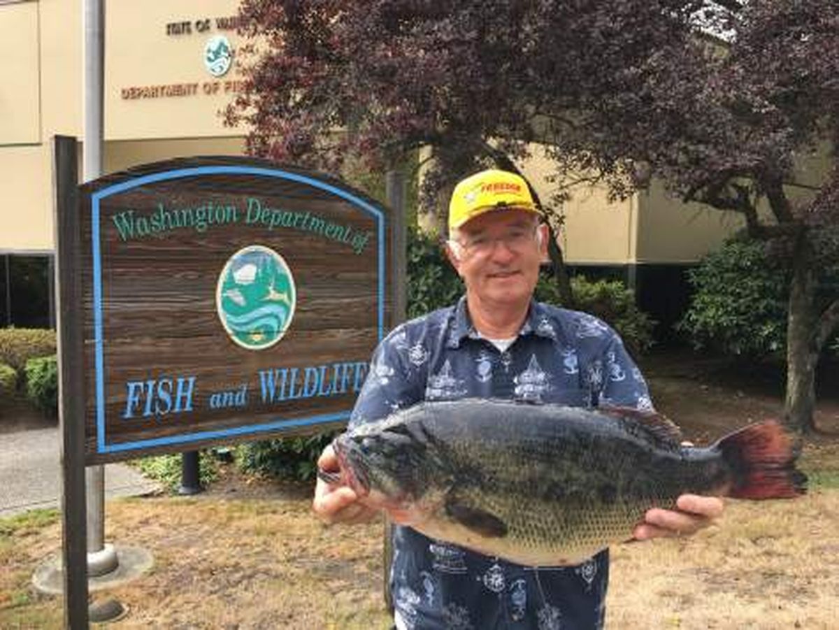 Where was Washington state record bass caught?