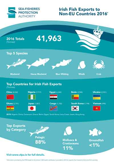 Which countries are Ireland’s top seafood exporters?