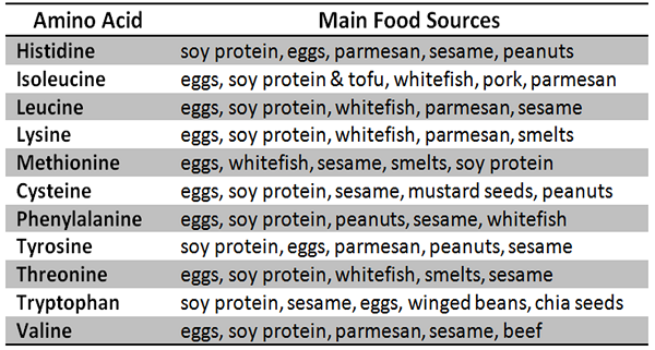Which food has all the amino acids?