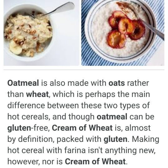 Which is healthier oats or Cream of Wheat?