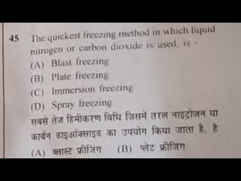Which is the quickest freezing method in which liquid nitrogen or carbon dioxide is used?