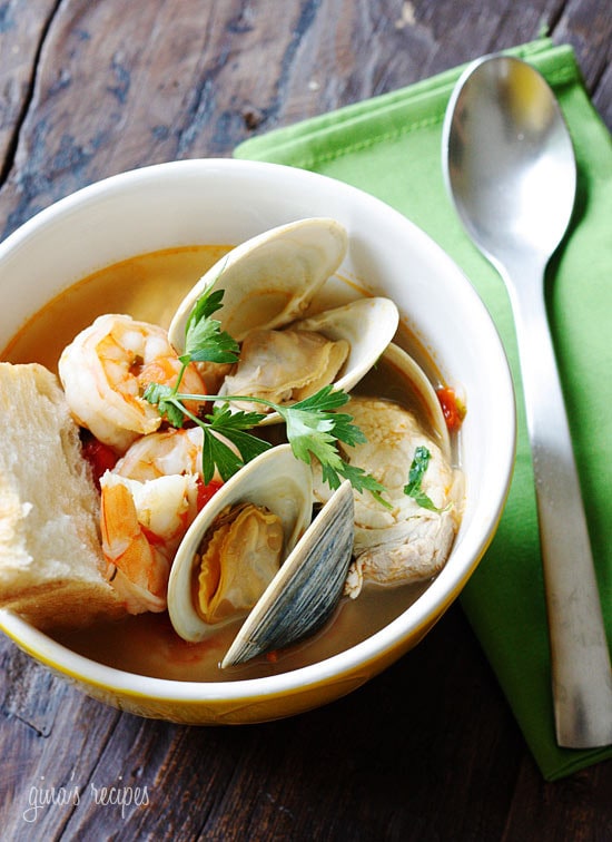 Which soup is made from shell fish?