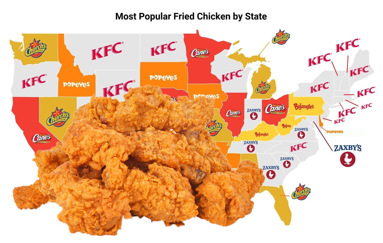 Which states have the best fried chicken?